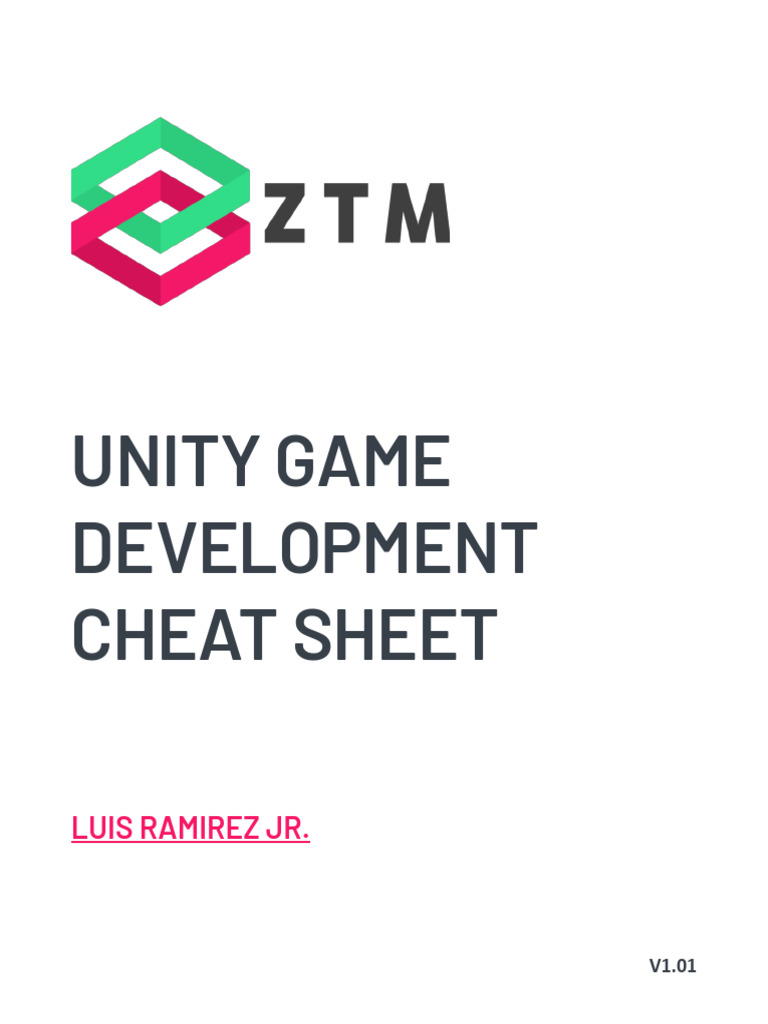 Unity Cheatsheet Zero To Mastery V1.01 | PDF