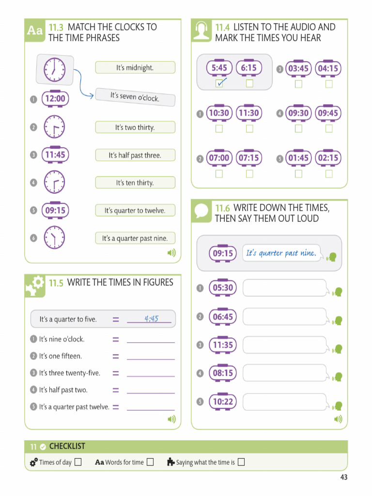 Time Phrases Listening Exercise | PDF