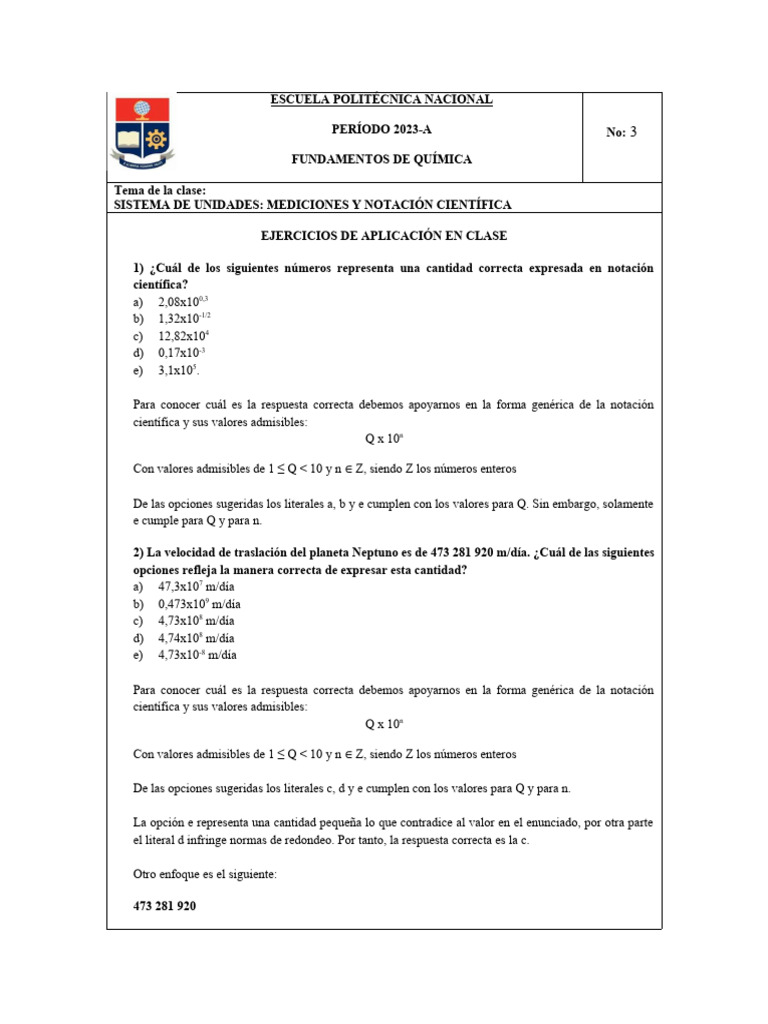 Ejercicios Propuestos - Mediciones | PDF | Notación Matemática | Notación