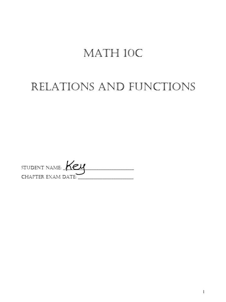 Math 10C: Relations & Functions | PDF
