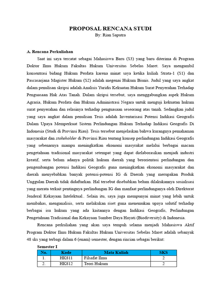 Proposal Rencana Studi | PDF