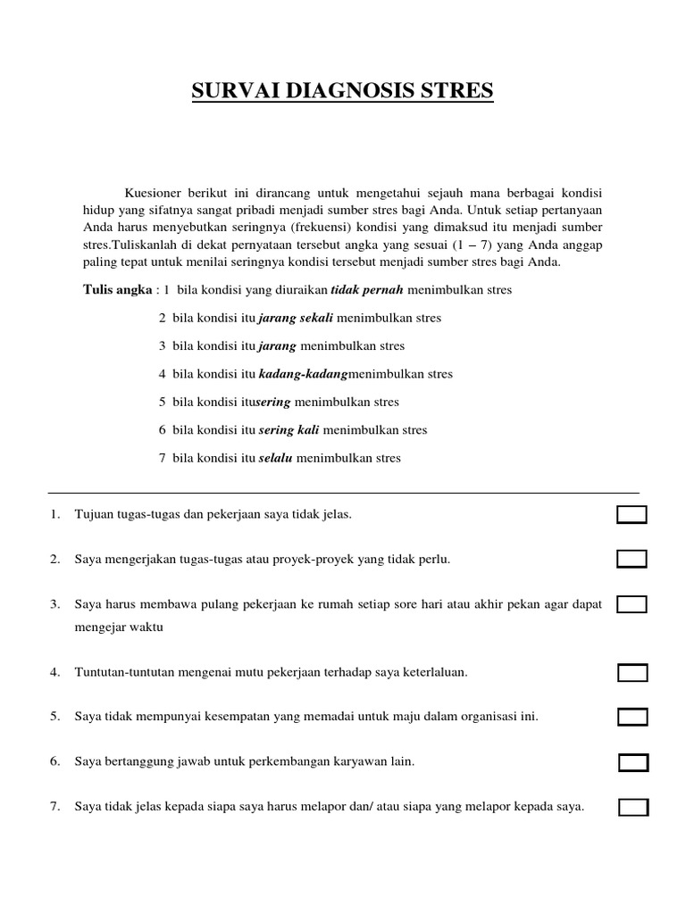 Survai Diagnosis Stres | PDF