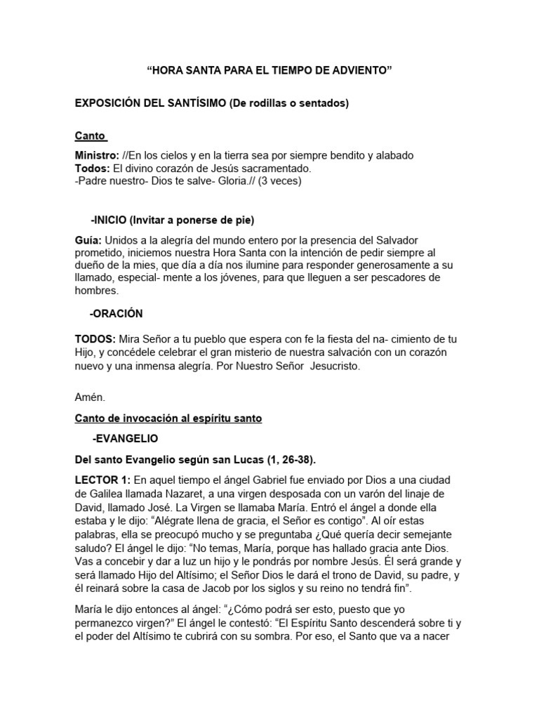 Hora Santa de Adviento | PDF | María, madre de Jesús | Cristo (título)