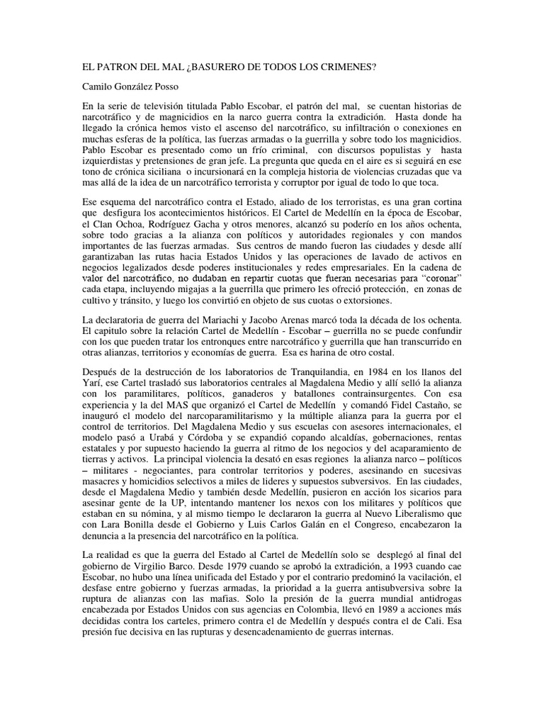 El Patron Del Mal | PDF | Colombia