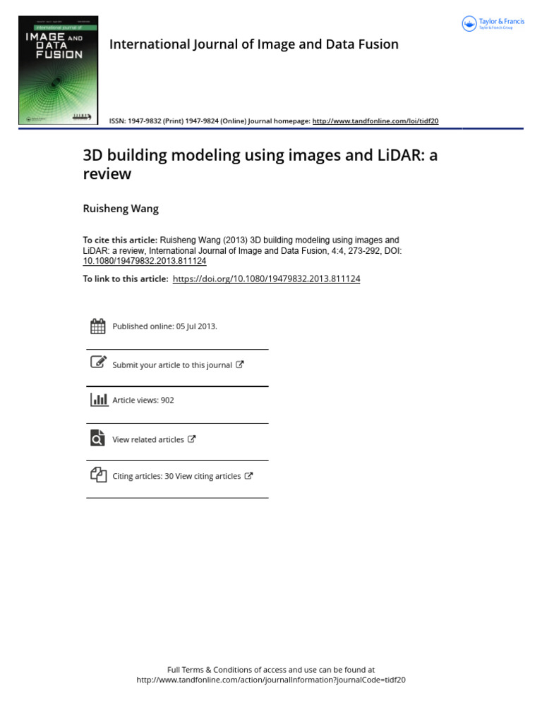 3D Building Modeling Using Images and LiDAR | PDF | Technology & Engineering