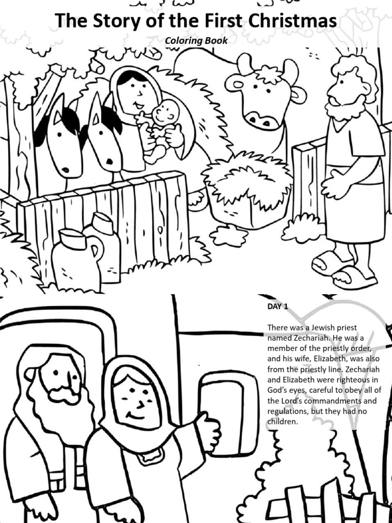 The Story of the First Christmas - Coloring Book | PDF | Jesus | Mary ...