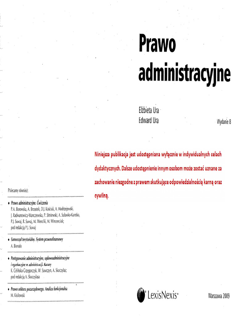 Elżbieta Ura, Edward Ura - Prawo Administracyjne | PDF
