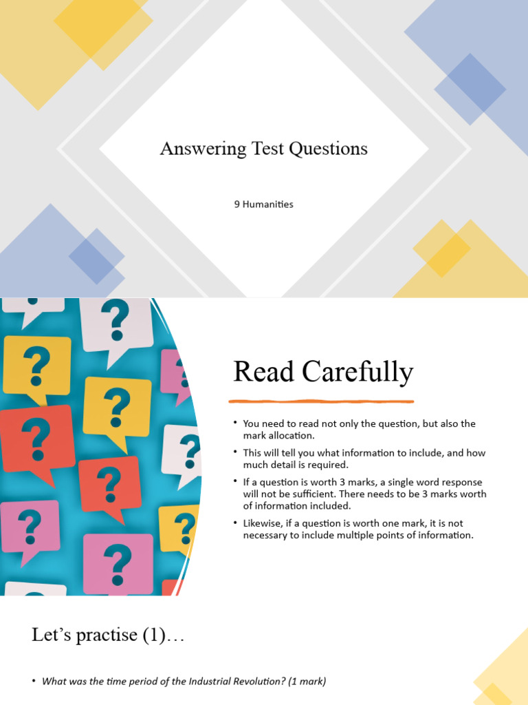 Answering Test Questions | PDF
