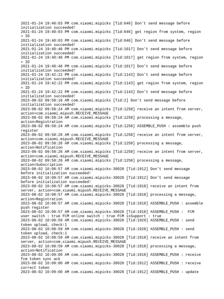 Xiaomi MiPicks Push Log Analysis | PDF | Xiaomi | Computer Architecture