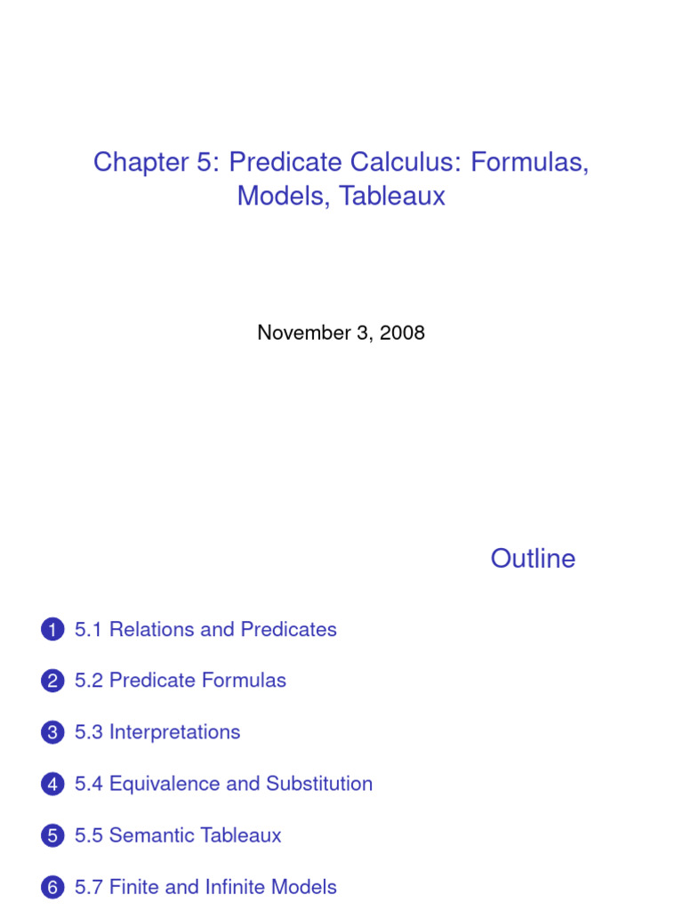 CH 5 Handout | PDF | First Order Logic | Mathematical Logic