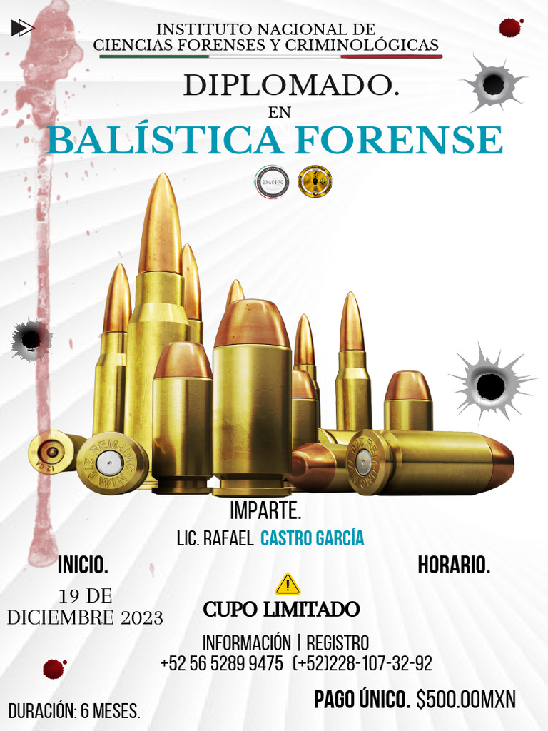 Diplomado en Balística Forense | PDF | Ciencia forense | Armas de fuego