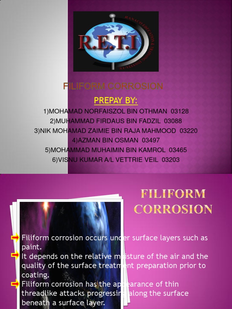 Filiform Corrosion | PDF | Corrosion | Building Materials
