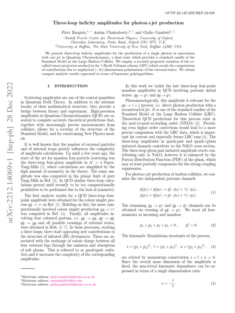 Three-Loop Helicity Amplitudes For Photon+jet Production | PDF