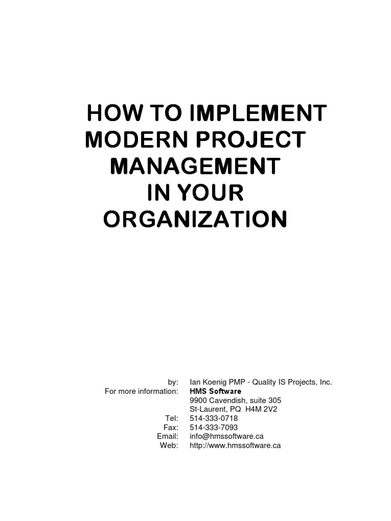 Modern Project Implementation | PDF | Project Management | Competence ...