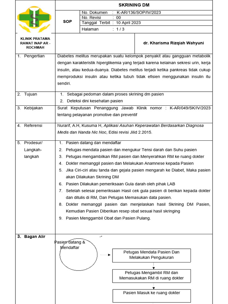 Sop Skrining DM | PDF