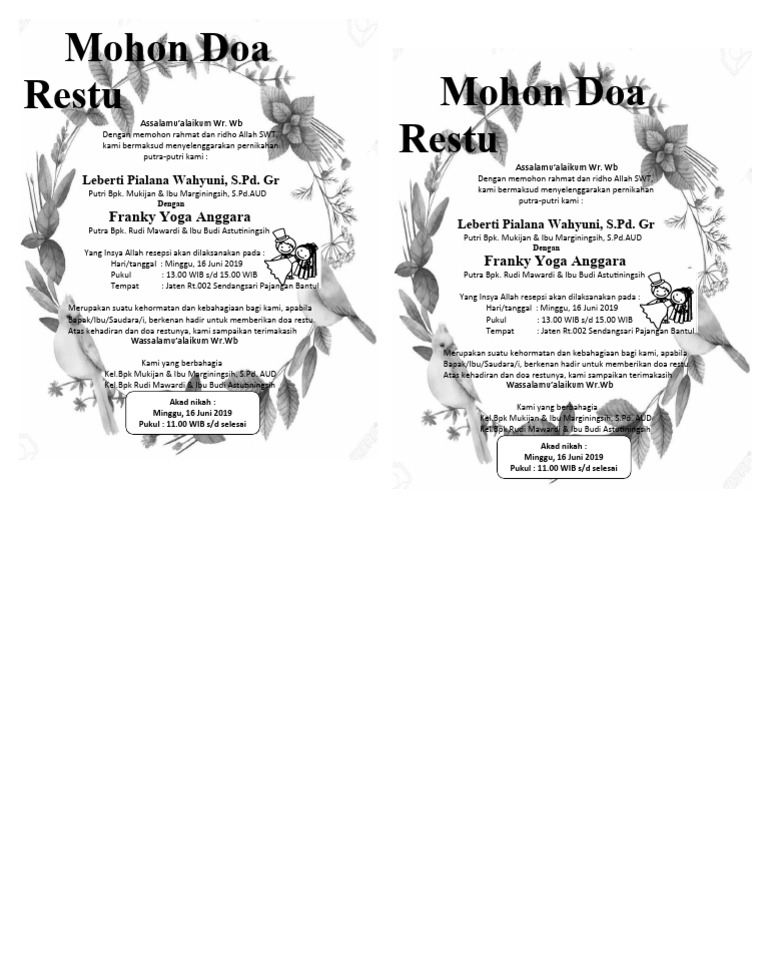 Mohon Doa Restu Nikah | PDF