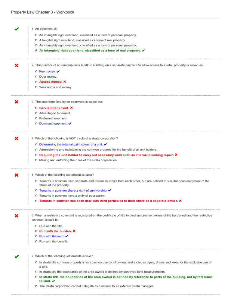 Chapter 3 - MCQ | PDF | Concurrent Estate | Easement