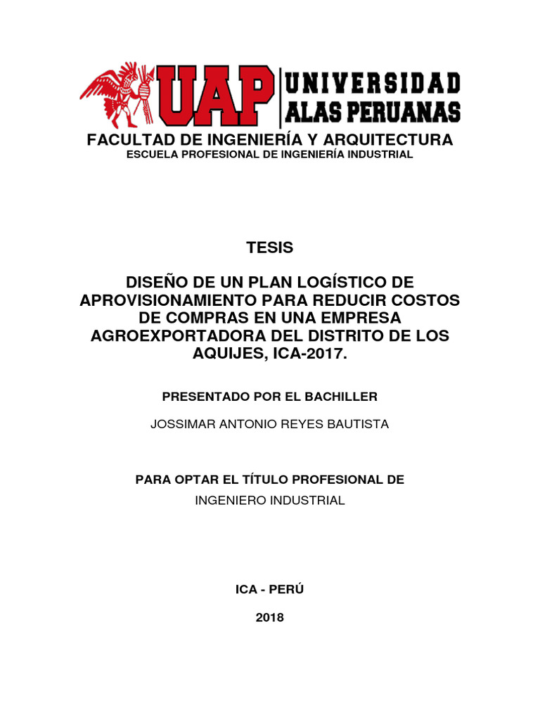 Tesis Plan - Logístico.aprovisionamiento ReducirCostos - Compras Emp ...