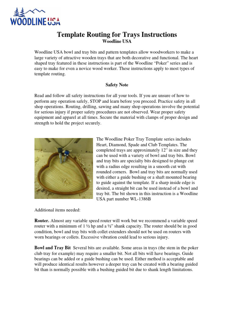 Tray Routing Instructions for Woodworkers | PDF | Manufactured Goods ...