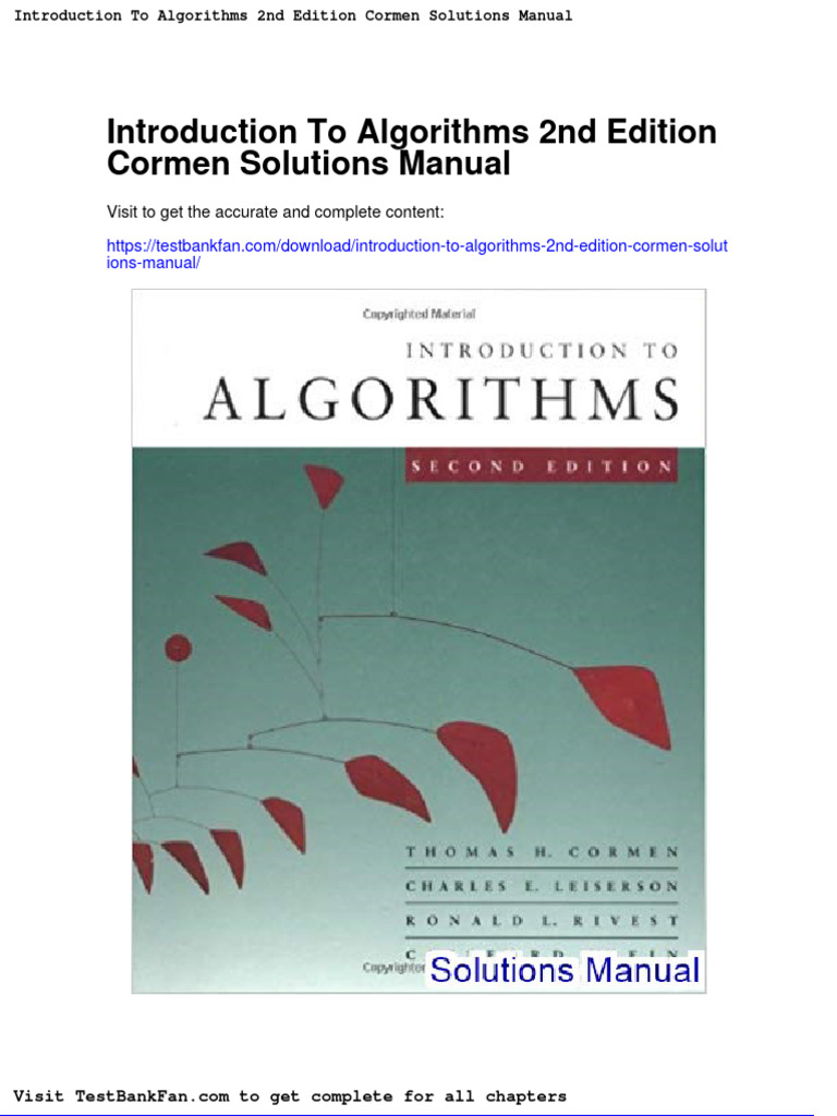 Full Download Introduction To Algorithms 2nd Edition Cormen Solutions