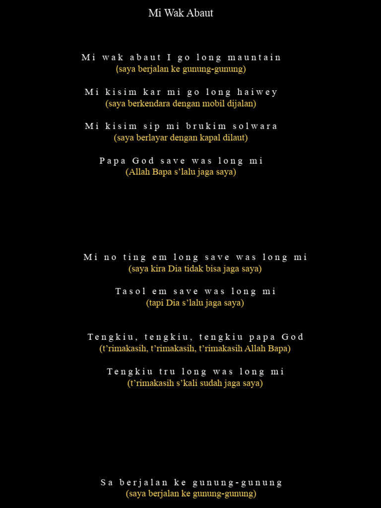 Mi Wak Abaut Lagu Kedua | PDF