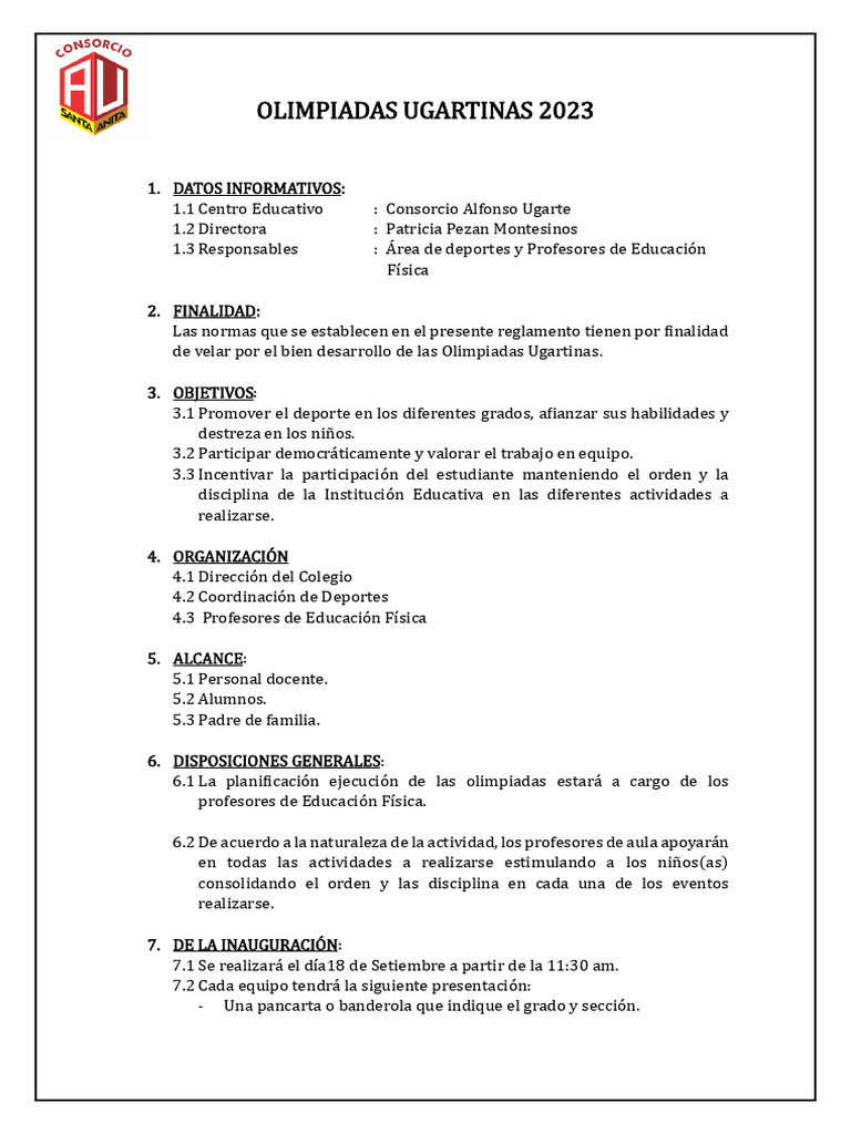 OLIMPIADAS 2023 | PDF | Disciplinas