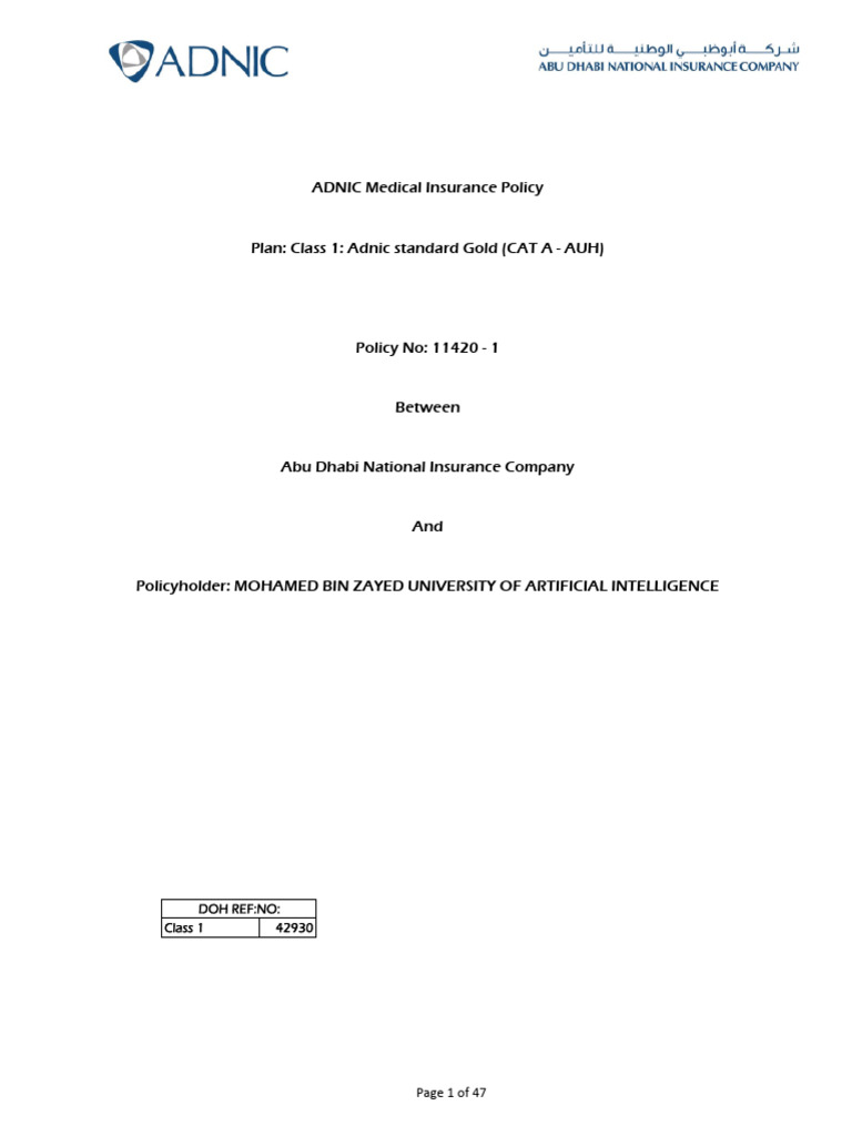 Medical Insurance Policy | PDF | Insurance | Patient