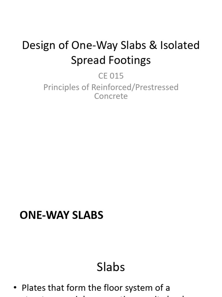 One-Way Slabs and Isolated Footings Design | PDF | Bending | Reinforced ...