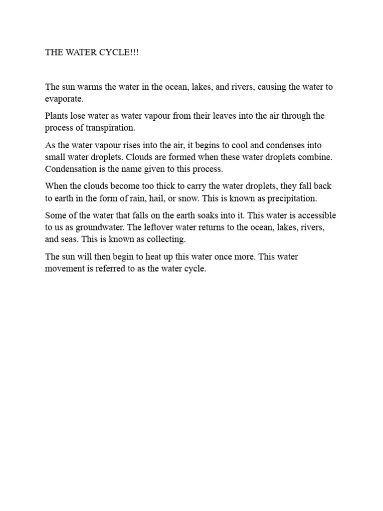 The Water Cycle | PDF