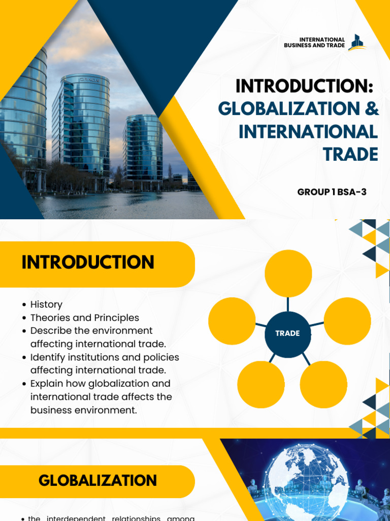Globalization & International Trade: Group 1 Bsa-3 | PDF | Exports | Economics