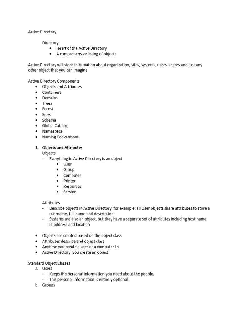 Active Directory Documentation | PDF | Active Directory ...