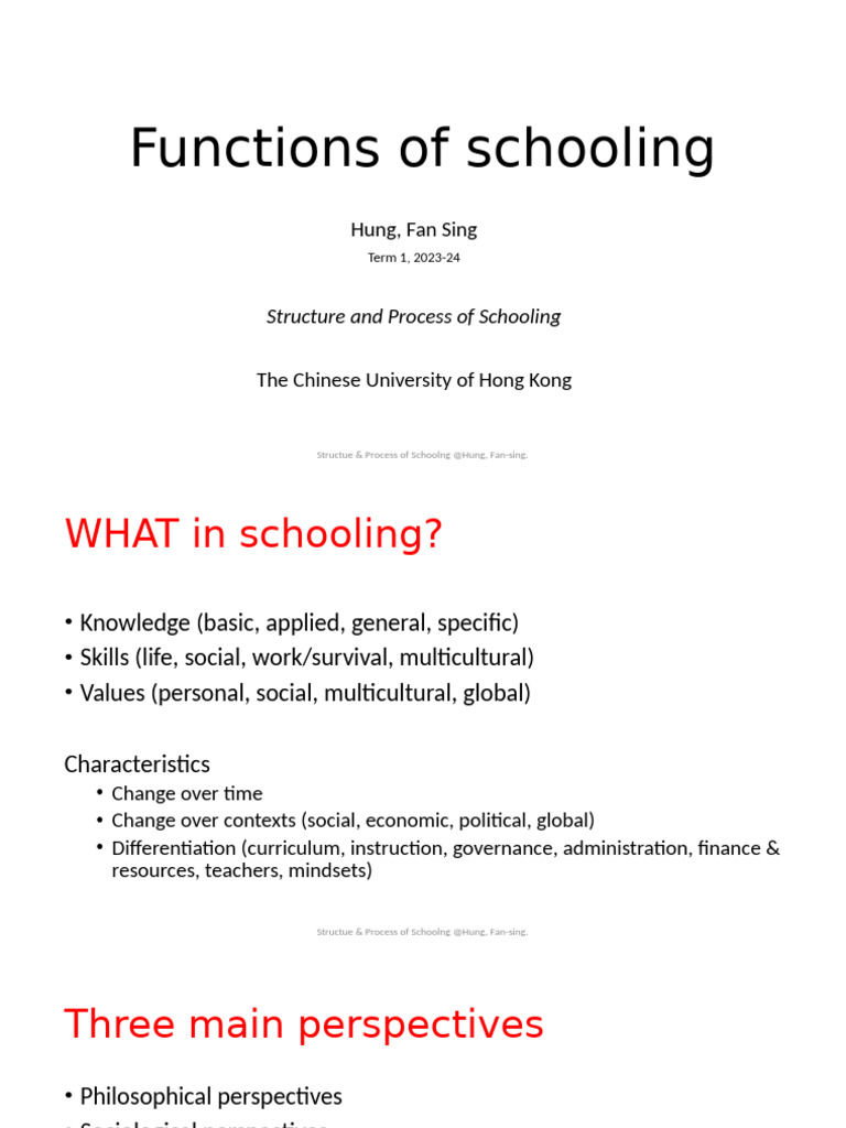 Lecture 2 Functions of Schooling - Alternative Formats | PDF | Knowledge | Economics