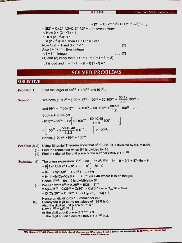 Binomial Theorem Part-2 | PDF