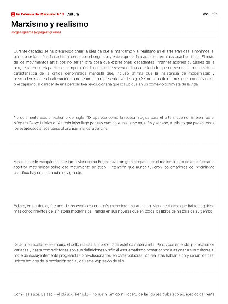 Marxismo y Realismo | PDF