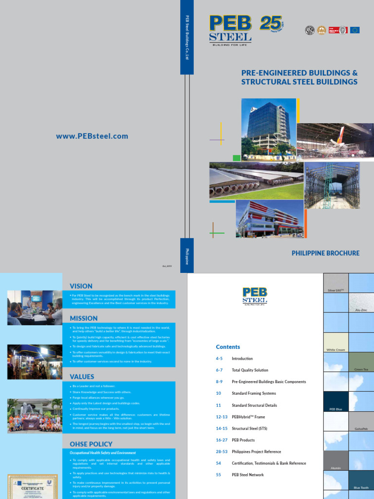 PEB Philippine Brochure | PDF | Framing (Construction) | Roof