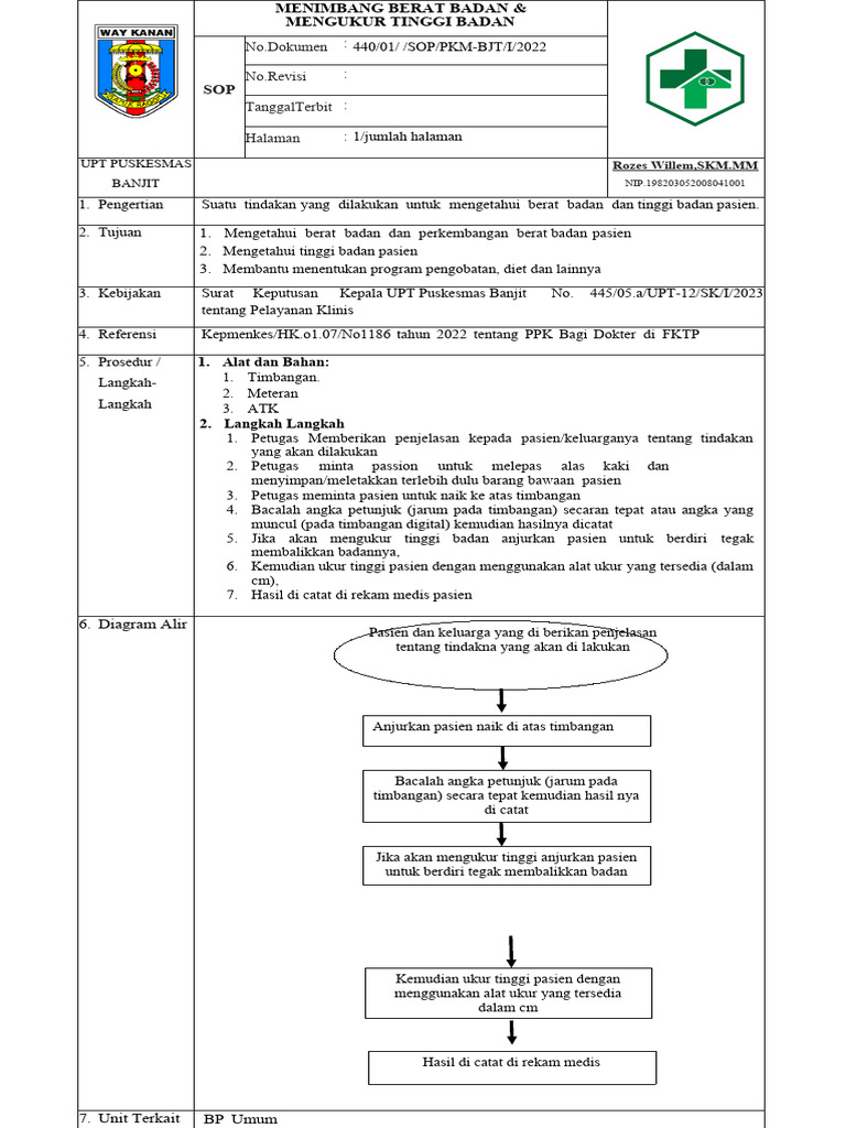 MASTER SOpp Berat Badan Dan Tinggi Badan | PDF