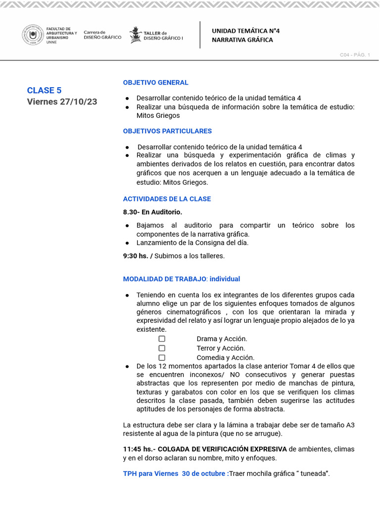 Clase 5 - TP #4 NARRATIVA GRÁFICA - 231103 - 121013 | PDF