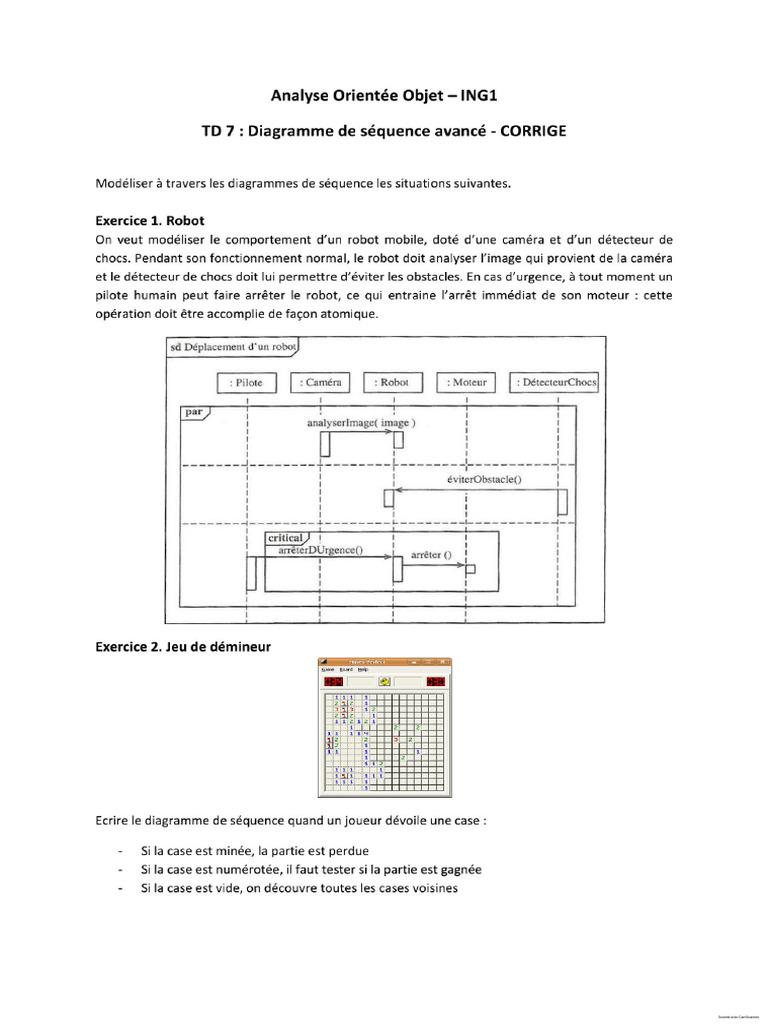 TD7 Sequence Diagram CORRIGE | PDF