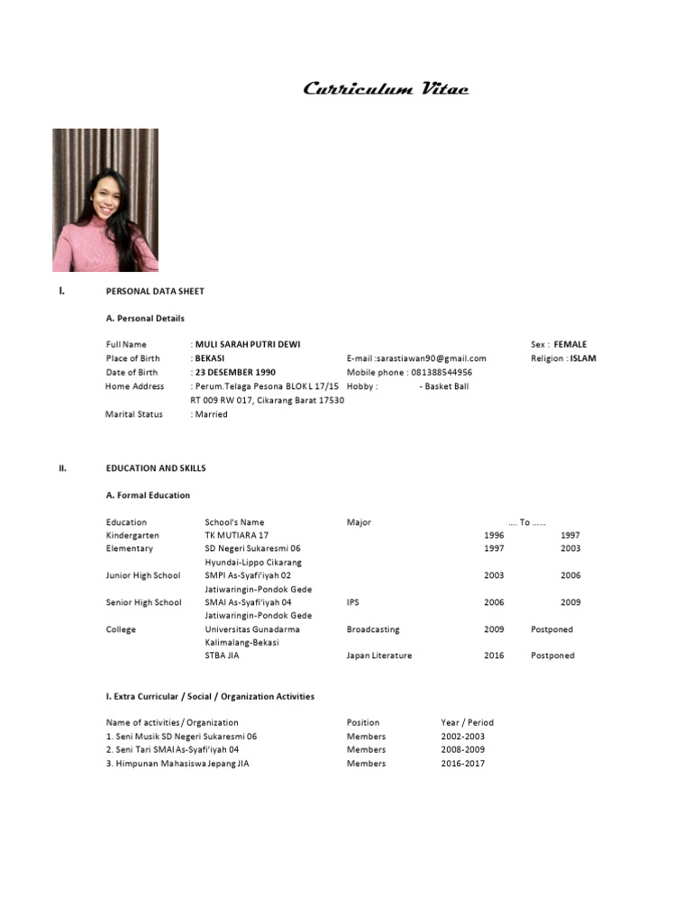 CV Sarah 2022 | PDF | Business