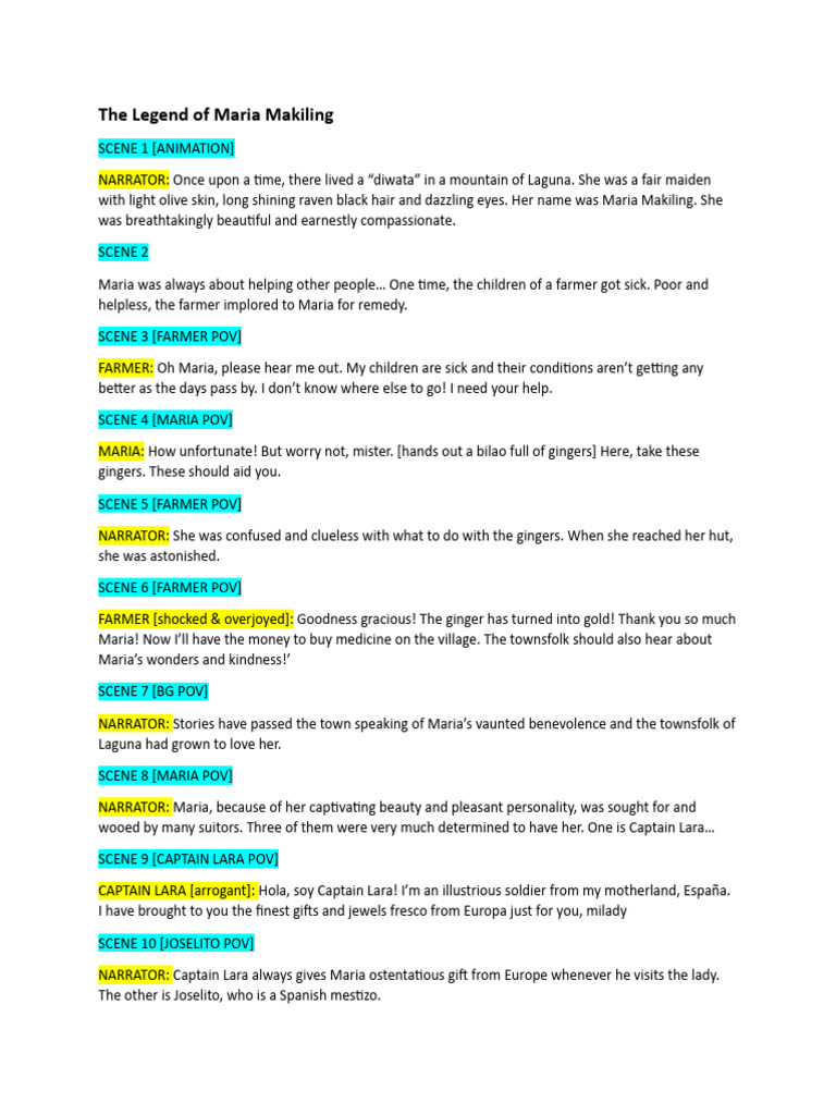 The Legend of Maria Makiling | PDF