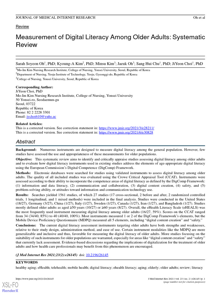 digital literacy review | PDF | Systematic Review | Literacy