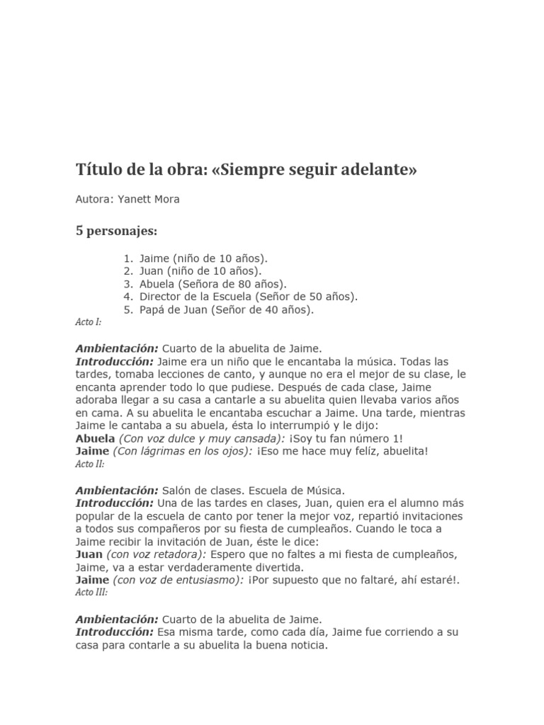 Obras De Teatro 5 Y 6 Personajes Pdf