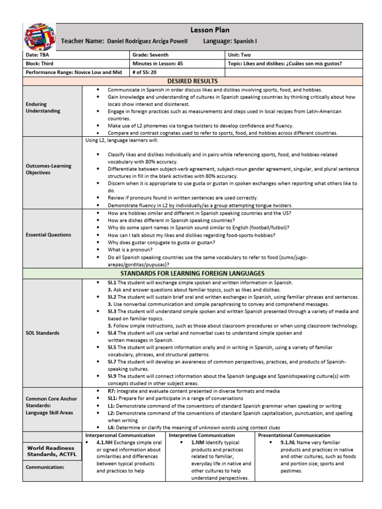 WLC 456 Mini Lesson 2 | PDF | Spanish Language | Second Language