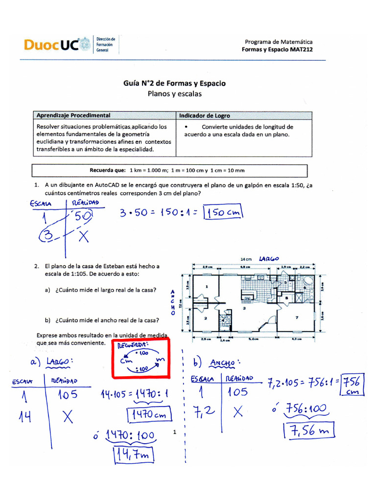 Desarrollo Guía 2 Planos y Escalas | PDF