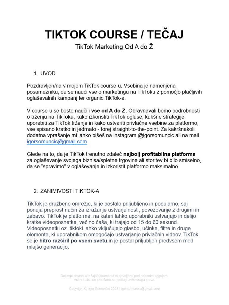 TikTok Course | PDF