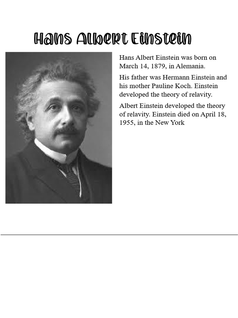 Hans Albert Einstein PDF | PDF