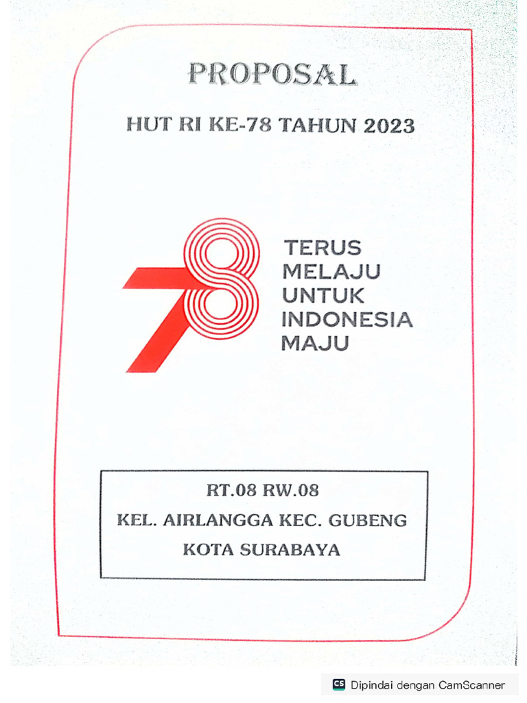 Proposal RT08 PHBN Peringatan HUT RI 2023 Dan Iuran Rutin Tahunan ...