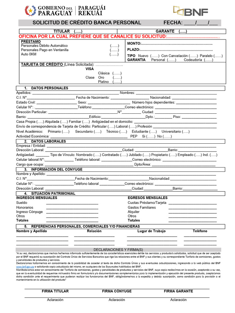 Formulario Sol Prestamos 2023 | PDF | Tarjeta de débito | Tarjeta de crédito