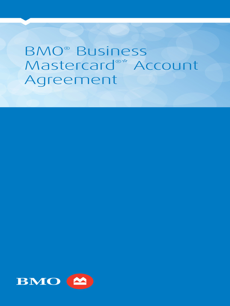 BMO Business MasterCard_Agreement | PDF | Credit Card | Cheque