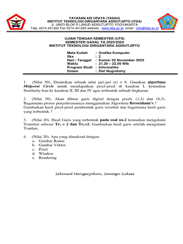 Uts Grafika Komputer-Gs-2023 | PDF